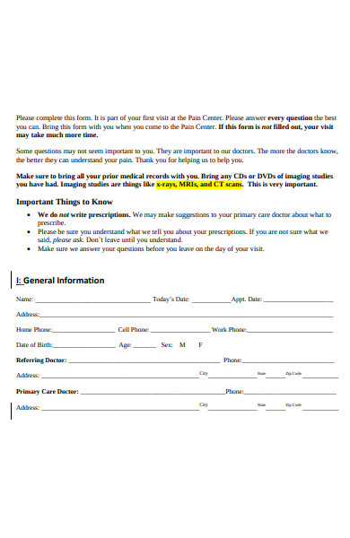 FREE 51+ Patient Forms in PDF | MS Word | Excel