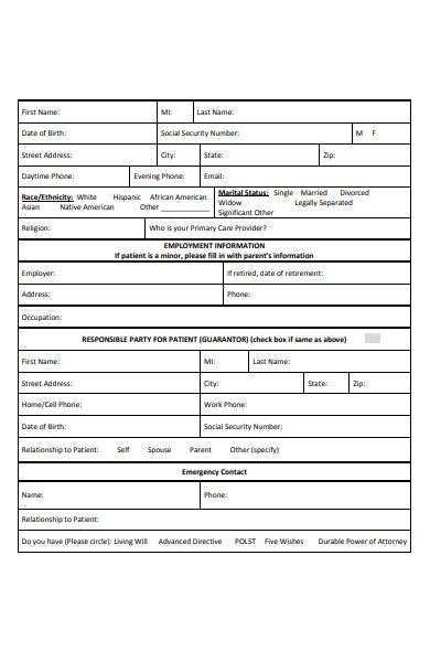 FREE 51+ Patient Forms in PDF | MS Word | Excel