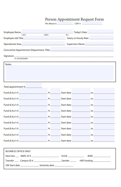 FREE 52+ Appointment Request Forms in PDF | MS Word | XLS