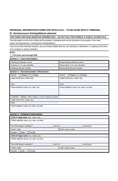 FREE 42+ Personal Forms in PDF | MS Word | Excel