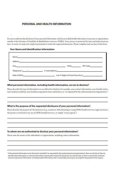 FREE 42+ Personal Forms in PDF | MS Word | Excel