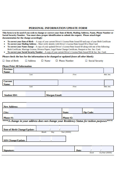 FREE 42+ Personal Forms in PDF | MS Word | Excel