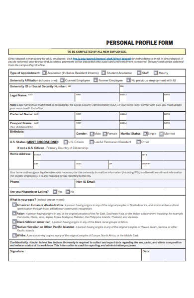 FREE 42+ Personal Forms in PDF | MS Word | Excel
