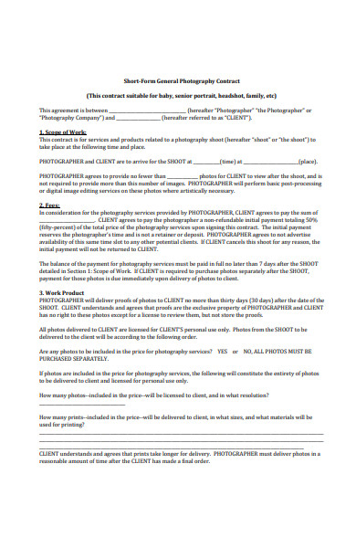 FREE 31+ Photography Forms in PDF | Ms Word