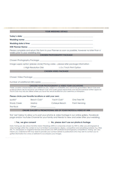 FREE 14+ Photography Booking Forms in PDF