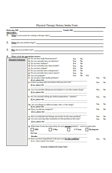 FREE 31+ Therapy Forms in PDF | MS Word | XLS
