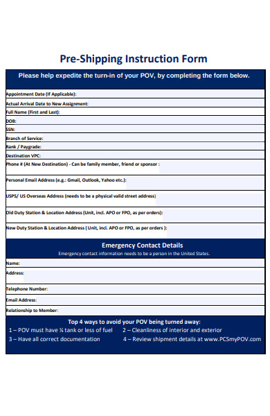 FREE 37+ Shipping Forms in PDF | MS Word | XLS
