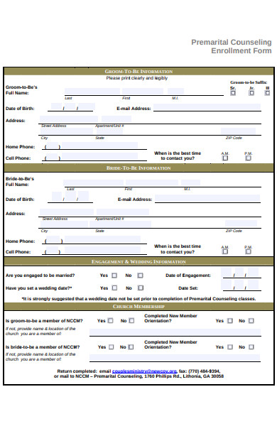 FREE 33+ Premarital Forms in PDF | MS Word (doc.)