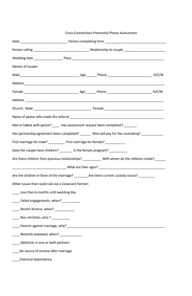 FREE 33+ Premarital Forms in PDF | MS Word (doc.)