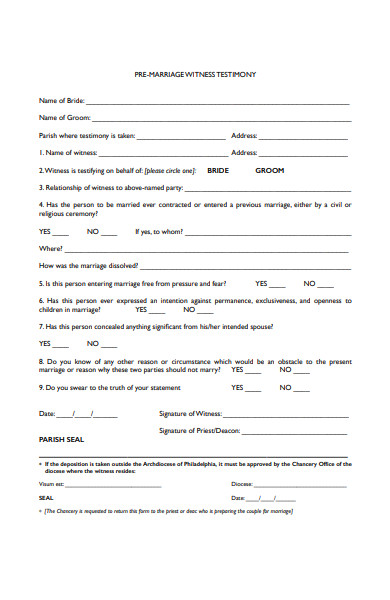 FREE 33+ Premarital Forms in PDF | MS Word (doc.)