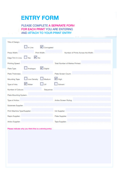 FREE 52+ Entry Forms in PDF | MS Word | Excel