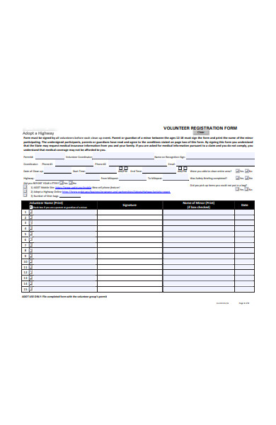 FREE 30+ Volunteer Registration Forms in PDF | MS Word