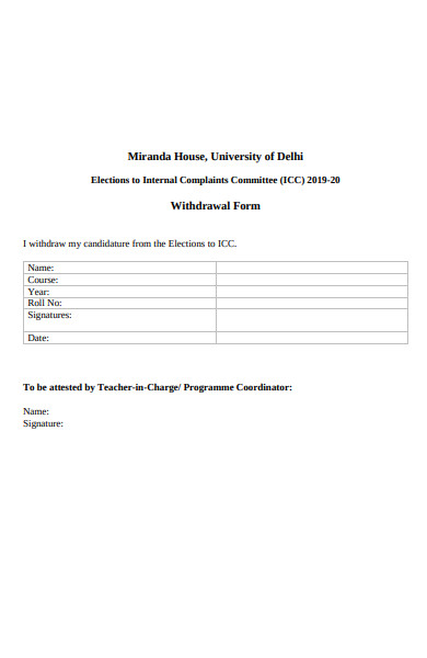 FREE 35+ Withdrawal Form Samples, PDF, MS Word, Google Docs, Excel
