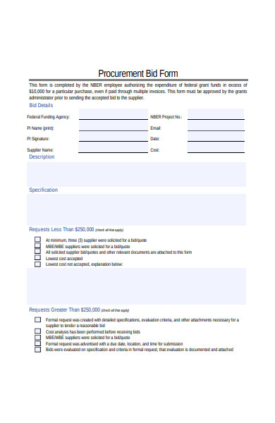 FREE 52+ Bid Forms in PDF | MS Word | XLS