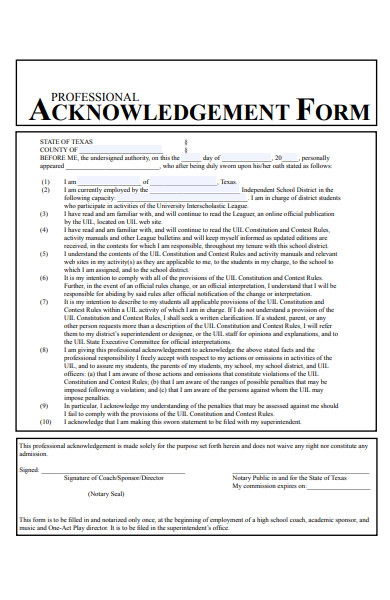FREE 56+ Acknowledgement Form Samples, PDF, MS Word, Google Docs, Excel