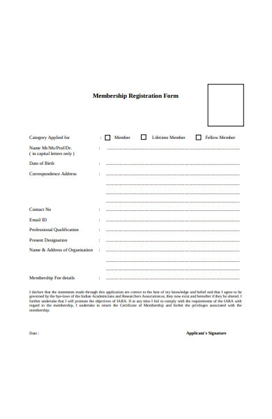 FREE 32+ Membership Registration Forms in PDF | MS Word | XLS