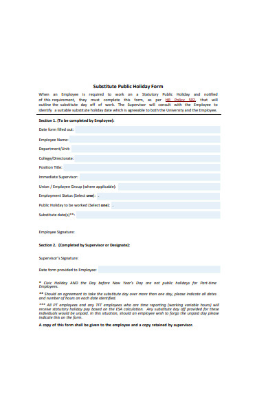 FREE 32+ Holiday Forms in PDF | MS Word