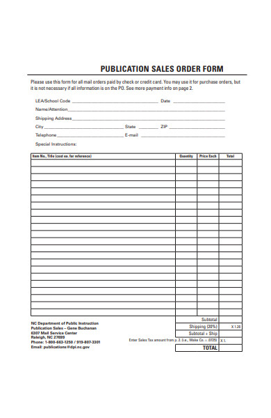 FREE 60+ Sales Order Form Samples, PDF, MS Word, Google Docs, Excel