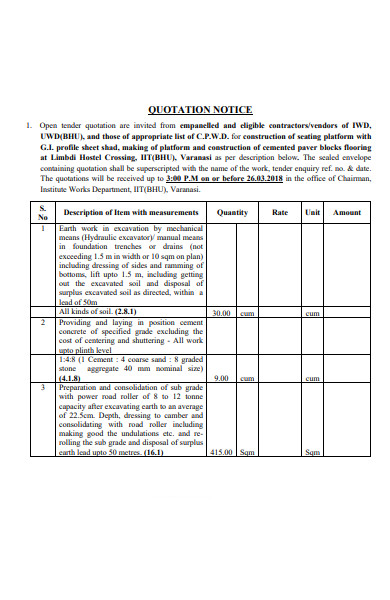 FREE 57+ Quotation Form Samples, PDF, MS Word, Google Docs, Excel