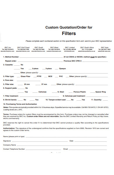 FREE 57+ Quotation Form Samples, PDF, MS Word, Google Docs, Excel