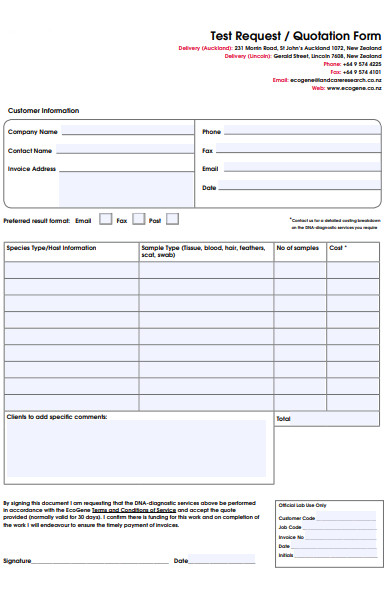 FREE 57+ Quotation Form Samples, PDF, MS Word, Google Docs, Excel
