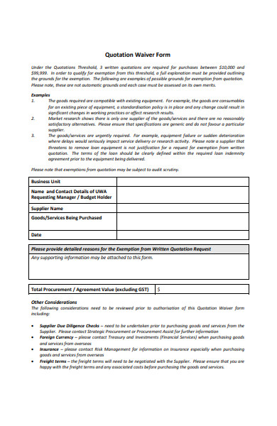 FREE 57+ Quotation Form Samples, PDF, MS Word, Google Docs, Excel