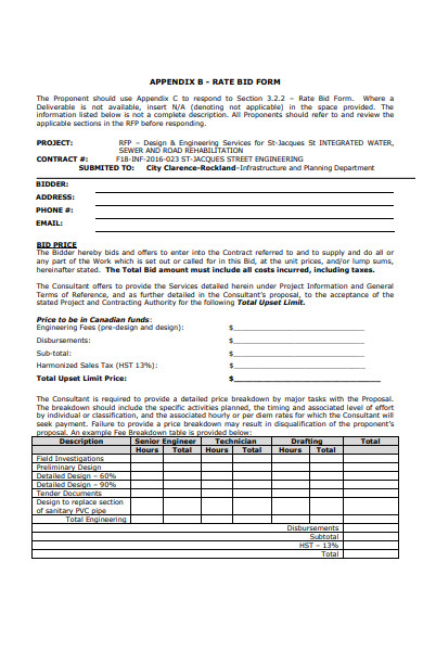 FREE 52+ Bid Forms in PDF | MS Word | XLS