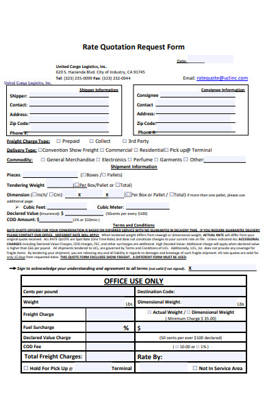 FREE 53+ Quotation Forms in PDF | MS Word | Excel