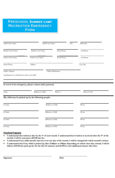 FREE 52+ Emergency Forms in PDF | MS Word | XLS