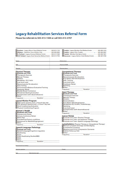 FREE 31+ Therapy Forms in PDF | MS Word | XLS