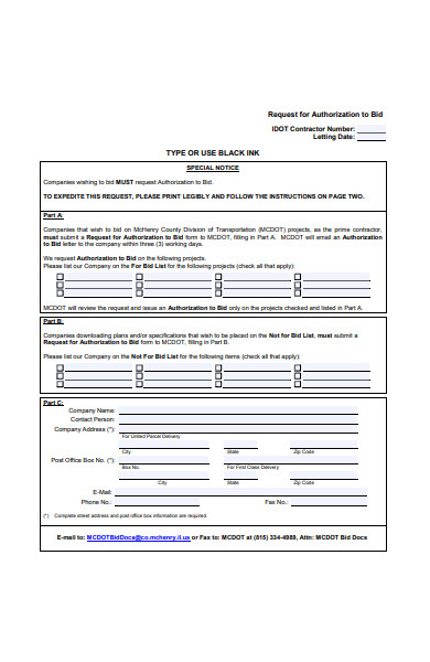 FREE 52+ Bid Forms in PDF | MS Word | XLS