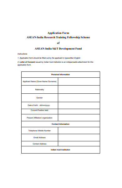 FREE 32+ Training Application Forms in PDF | MS Word | XLS