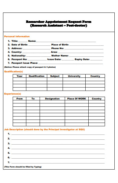 FREE 52+ Appointment Request Forms in PDF | MS Word | XLS