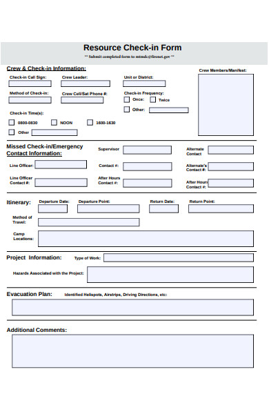 FREE 50+ Check-In Forms in PDF | MS Word