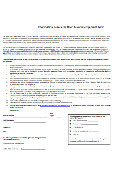 FREE 56+ Acknowledgement Form Samples, PDF, MS Word, Google Docs, Excel