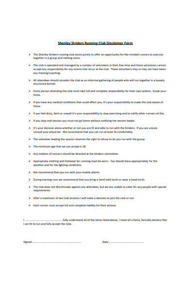 FREE 54+ Disclaimer Form Samples, PDF, MS Word, Google Docs