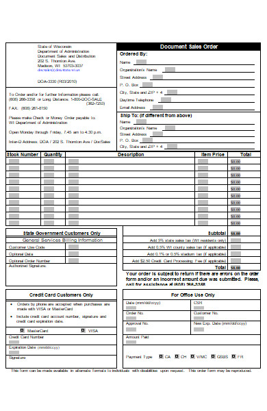 FREE 10+ Business Order Forms in PDF | MS Word | Excel
