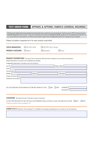 FREE 52+ Apparel Order Forms in PDF | Ms Word | XLS