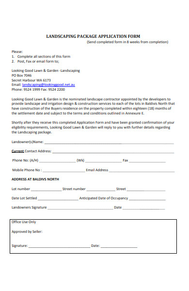 FREE 19+ Landscaping Forms in PDF | MS Word
