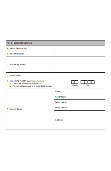 FREE 36+ Partnership Forms in PDF | MS Word