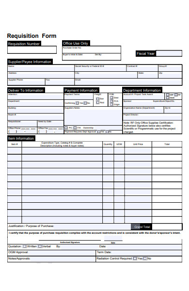 FREE 49+ Requisition Forms in PDF | MS Word | XLS