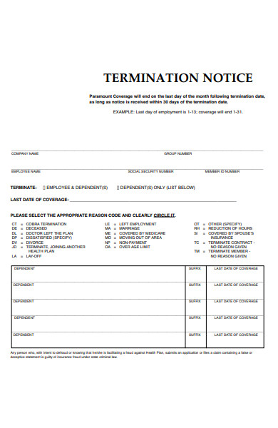 FREE 51+ Termination Forms in PDF | MS Word | XLS