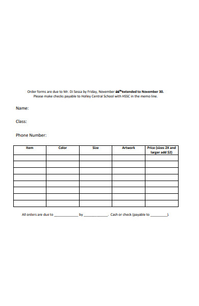 FREE 52+ Apparel Order Forms in PDF | Ms Word | XLS