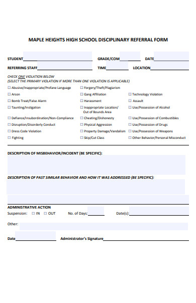 FREE 30+ Disciplinary Forms in PDF | MS Word