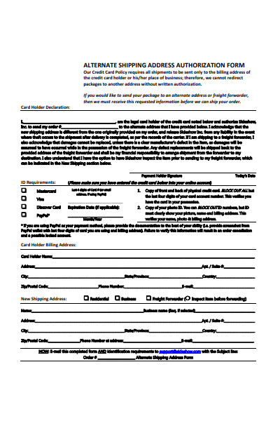 FREE 41+ Shipping Form Samples, PDF, MS Word, Google Docs, Excel