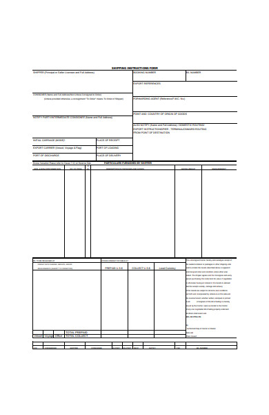 FREE 41+ Shipping Form Samples, PDF, MS Word, Google Docs, Excel