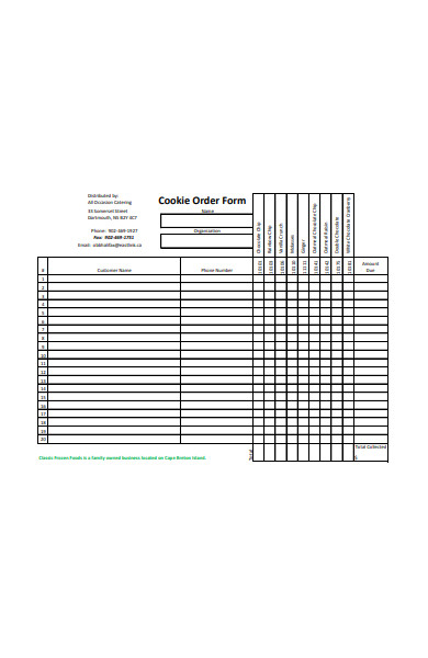 FREE 30+ Cookie Order Forms in PDF | MS Word