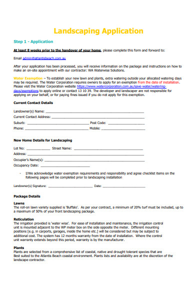 FREE 19+ Landscaping Forms in PDF | MS Word