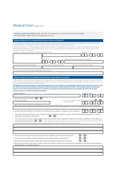 FREE 50+ Medical Forms in PDF | XLS