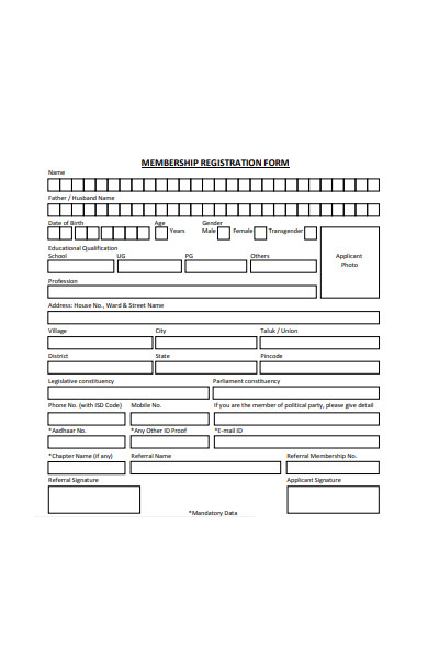 FREE 32+ Membership Registration Forms in PDF | MS Word | XLS